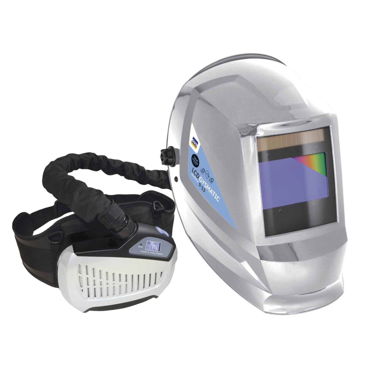 AIR FED HELMET GYSMATIC 9/13 XL TRUE COLOR Welding Helmet - Aer-o-cure